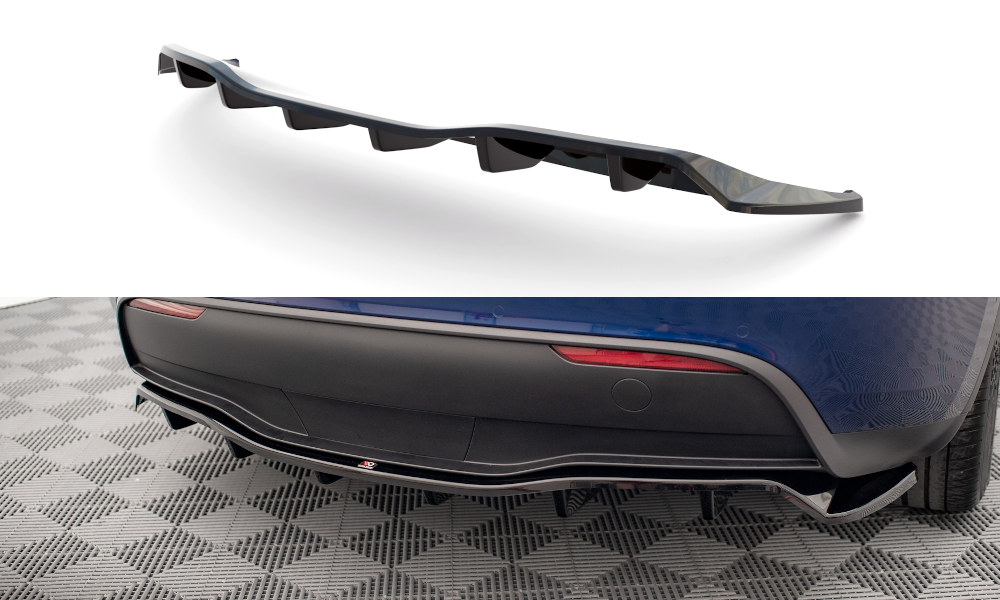 Tesla - Model Y - Central Rear Splitter (With Vertical Bars) – Maxton ...